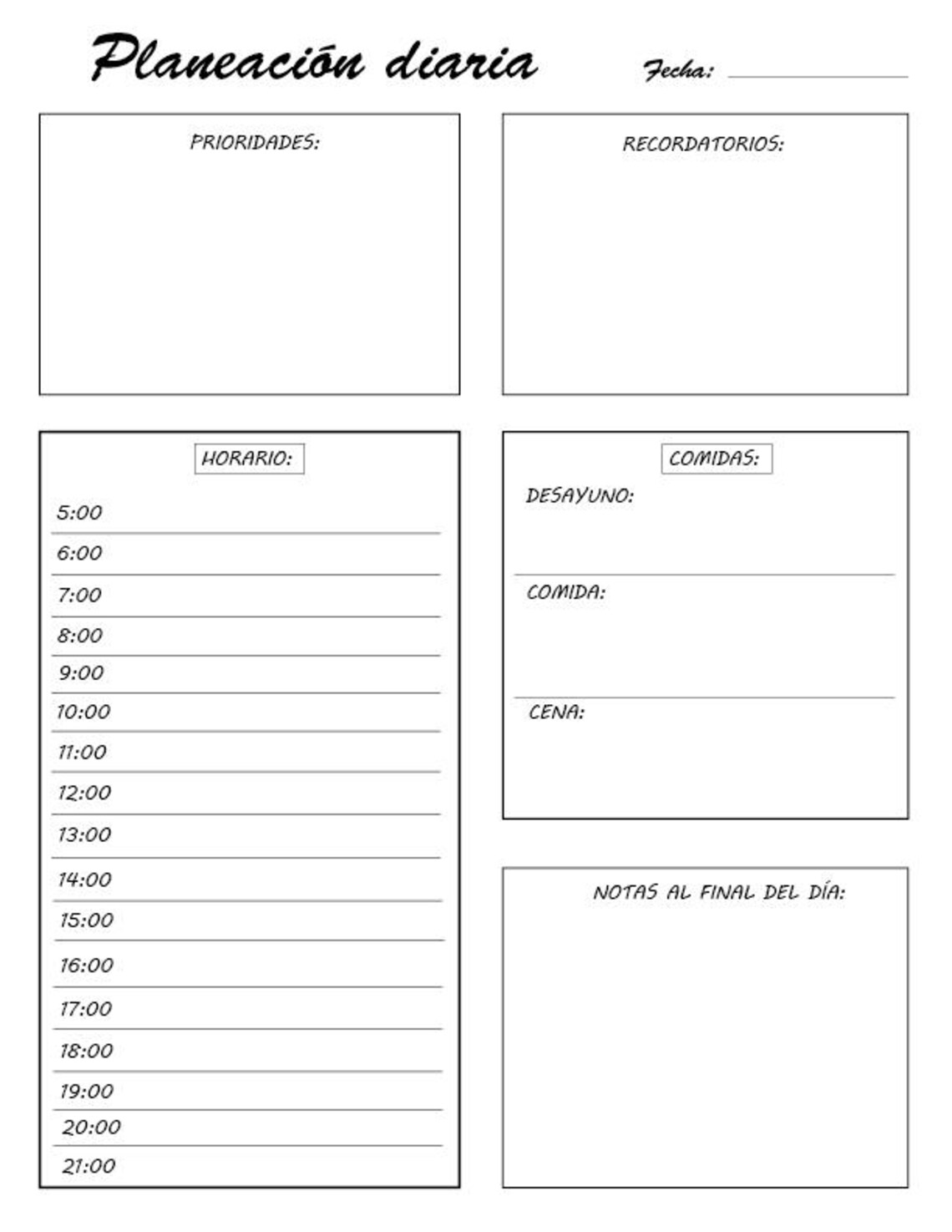 PLANEADOR DIARIO - Etsy