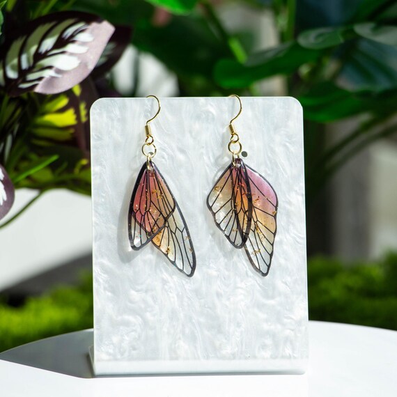 Butterfly Resin Earrings Fairy Wing Earrings Butterfly Earrings Butterfly Wing Earrings Dangle Drop Earrings Butterfly Drop Earrings Etsy
