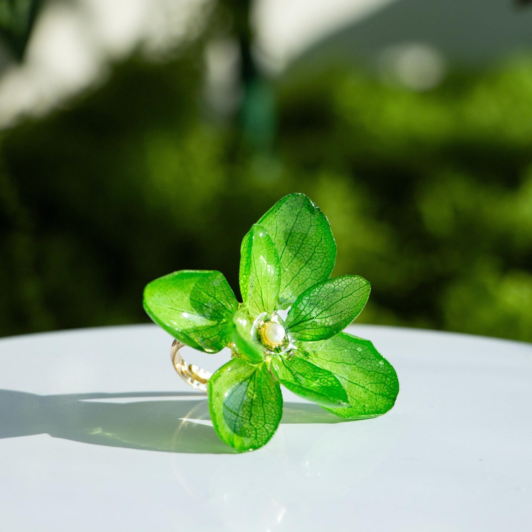 Adjustable Hydrangea Ring, Real Hydrangea Ring, Pink Hydrangea Flower ...