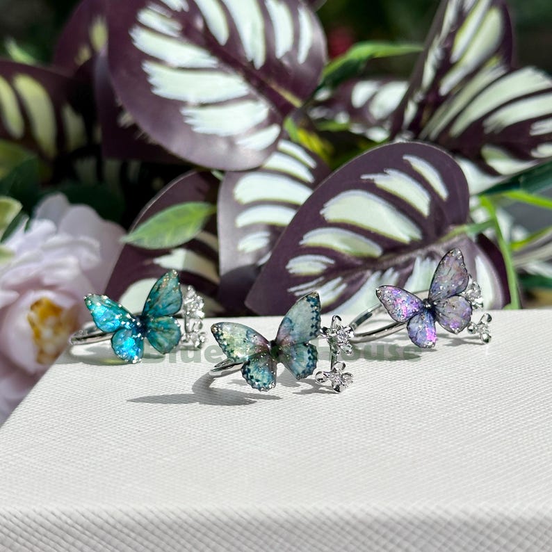 Butterfly Resin Ring, Fairy Wing Ring,color Butterfly Ring,statement ...