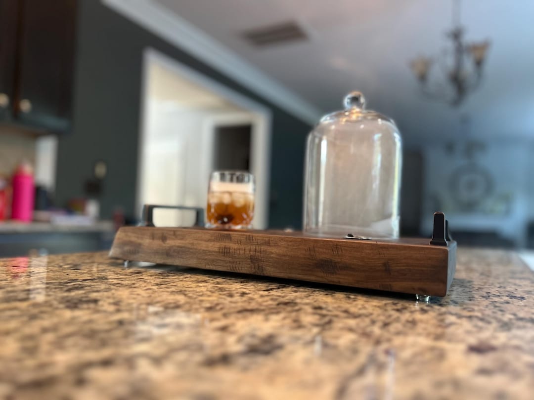 Handcrafted Walnut Cocktail Smoker With Glass Dome | Bourbon Whiskey ...