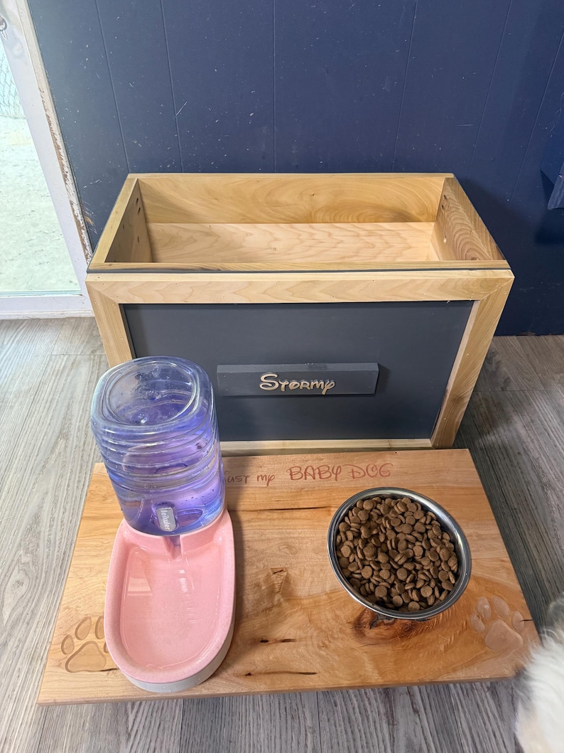 Elevated Dog Feeding Stand With Storage – Customizable Pet Feeder - Etsy