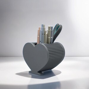 Heart Pen Holder With Pattern | Heart With Pattern Desk Organizer ...