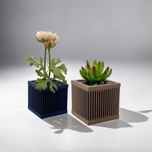 Cube Stripes Planter | Striped Cube Plant Pot | Cube Stripes Indoor ...