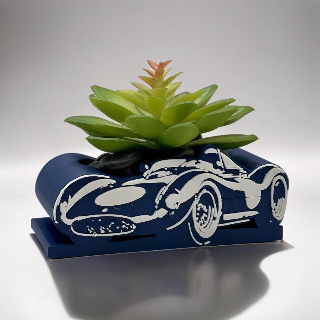 Silhouette Planter Racing Car Racing Car Planter Modern Geometric ...