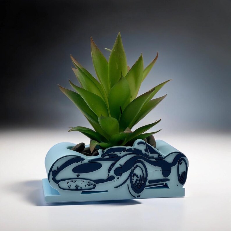 Silhouette Planter Racing Car Racing Car Planter Modern Geometric ...