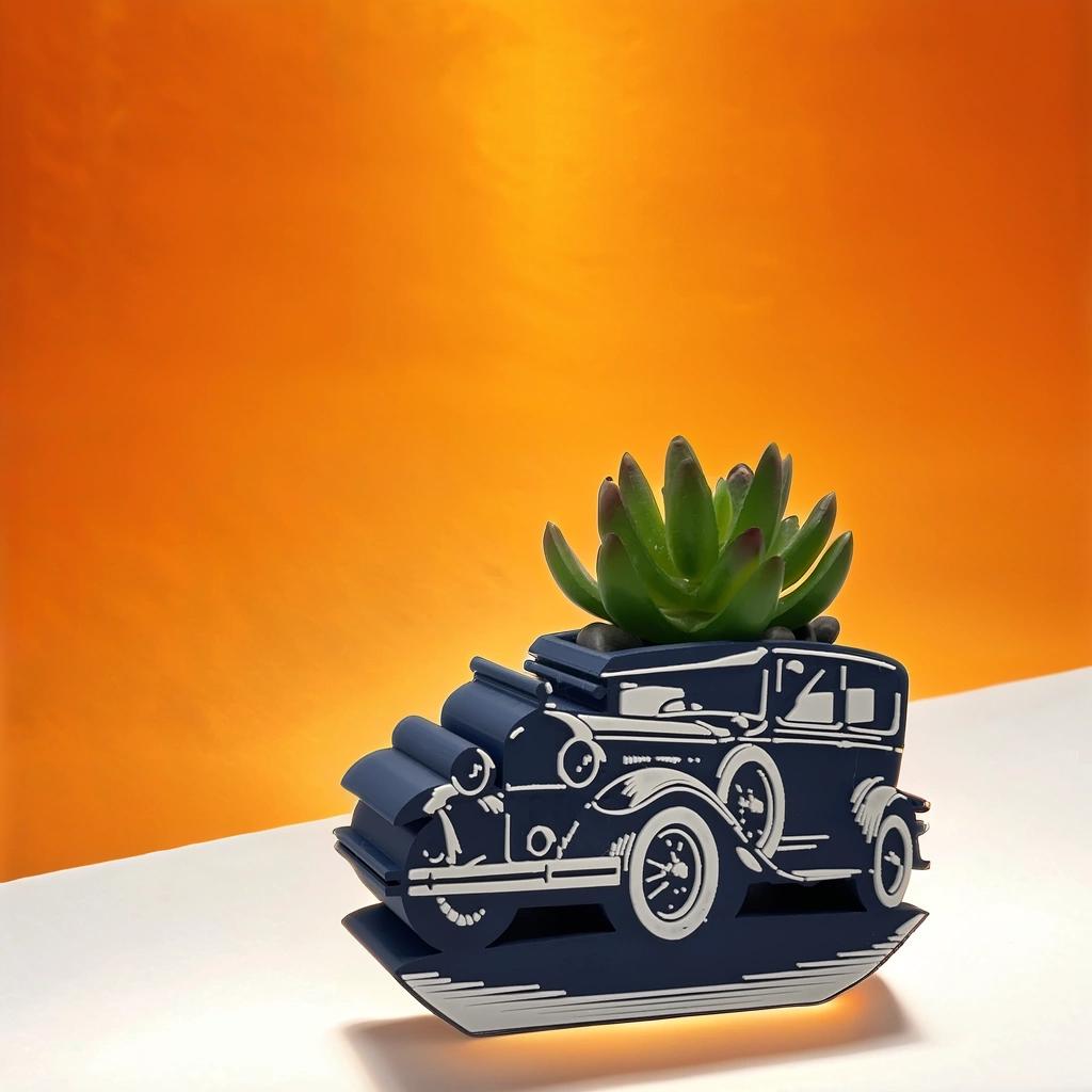 Vintage Car Silhouette Planter | Vintage Car Silhouette Pot | Retro Car ...