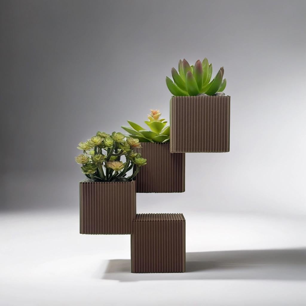 Flying Cubes Planter Cubes Planter Modern Flying Cubes Pot Decorative ...