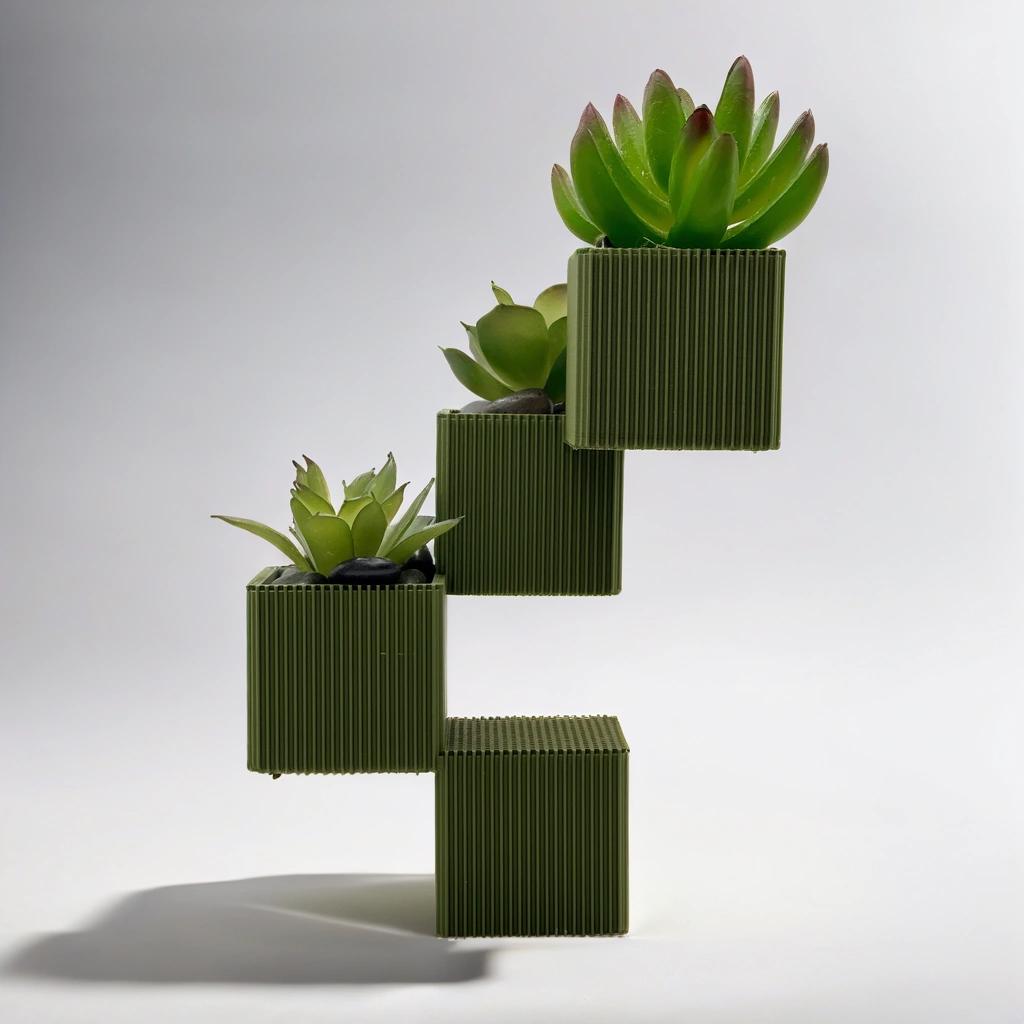 Flying Cubes Planter Cubes Planter Modern Flying Cubes Pot Decorative ...