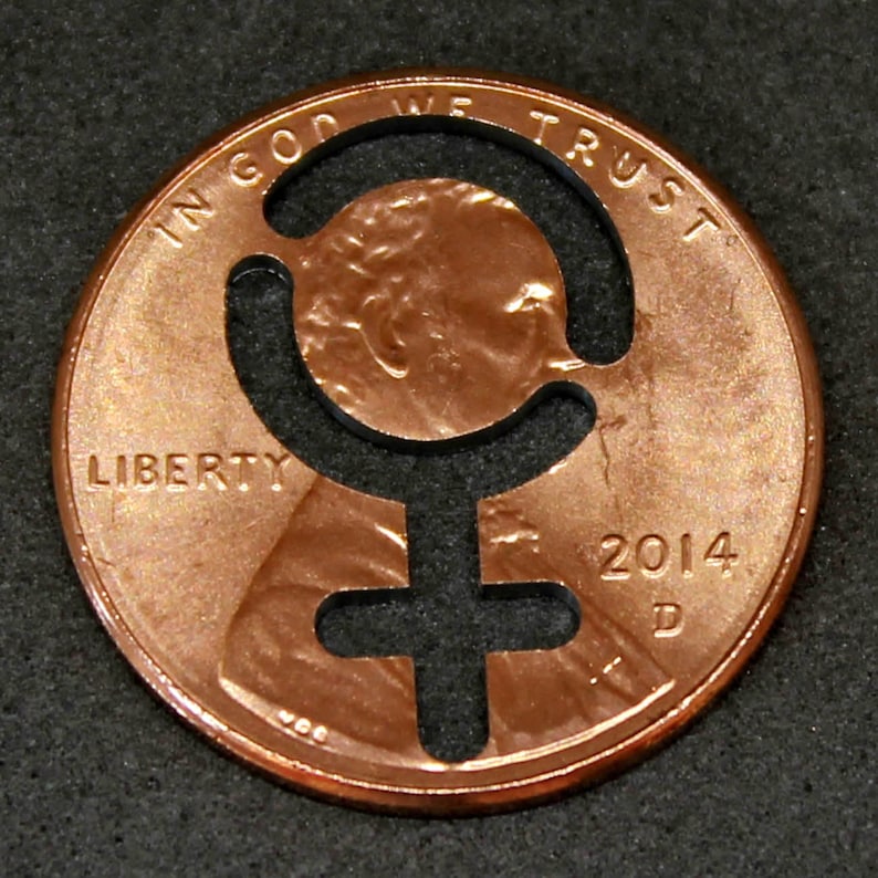 Lucky Penny With Venus Symbol Cut Out - Etsy