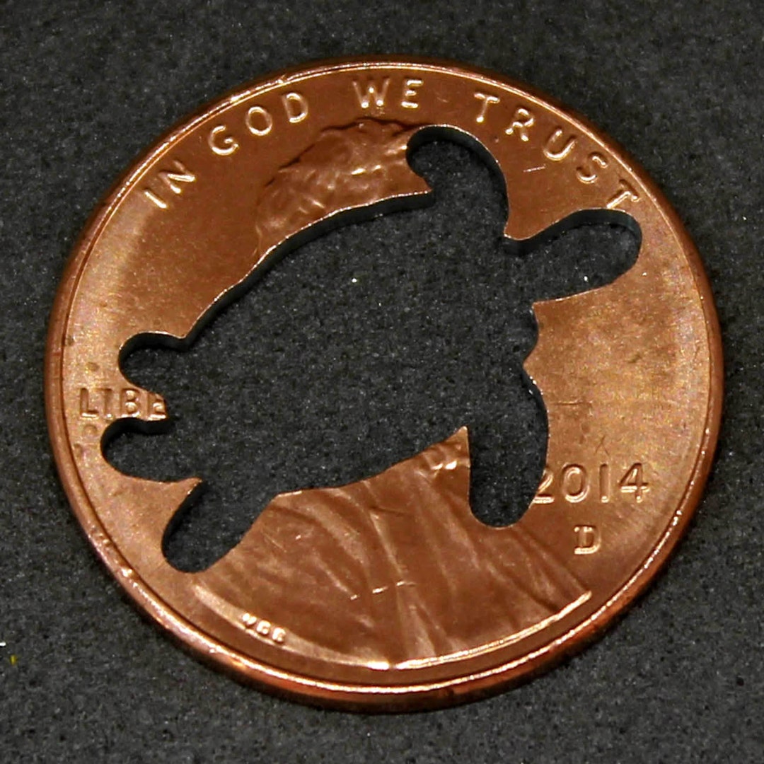 Lucky Penny With Sea Turtle Cut Out - Etsy