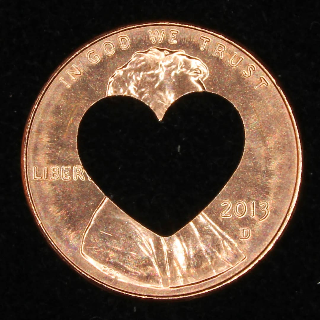 Lucky Penny With Heart Cut Out - Etsy