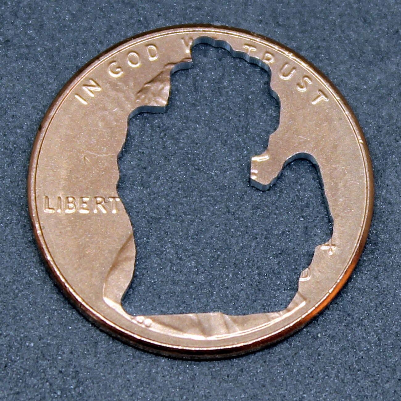 Lucky Penny With Michigan Cut Out - Etsy