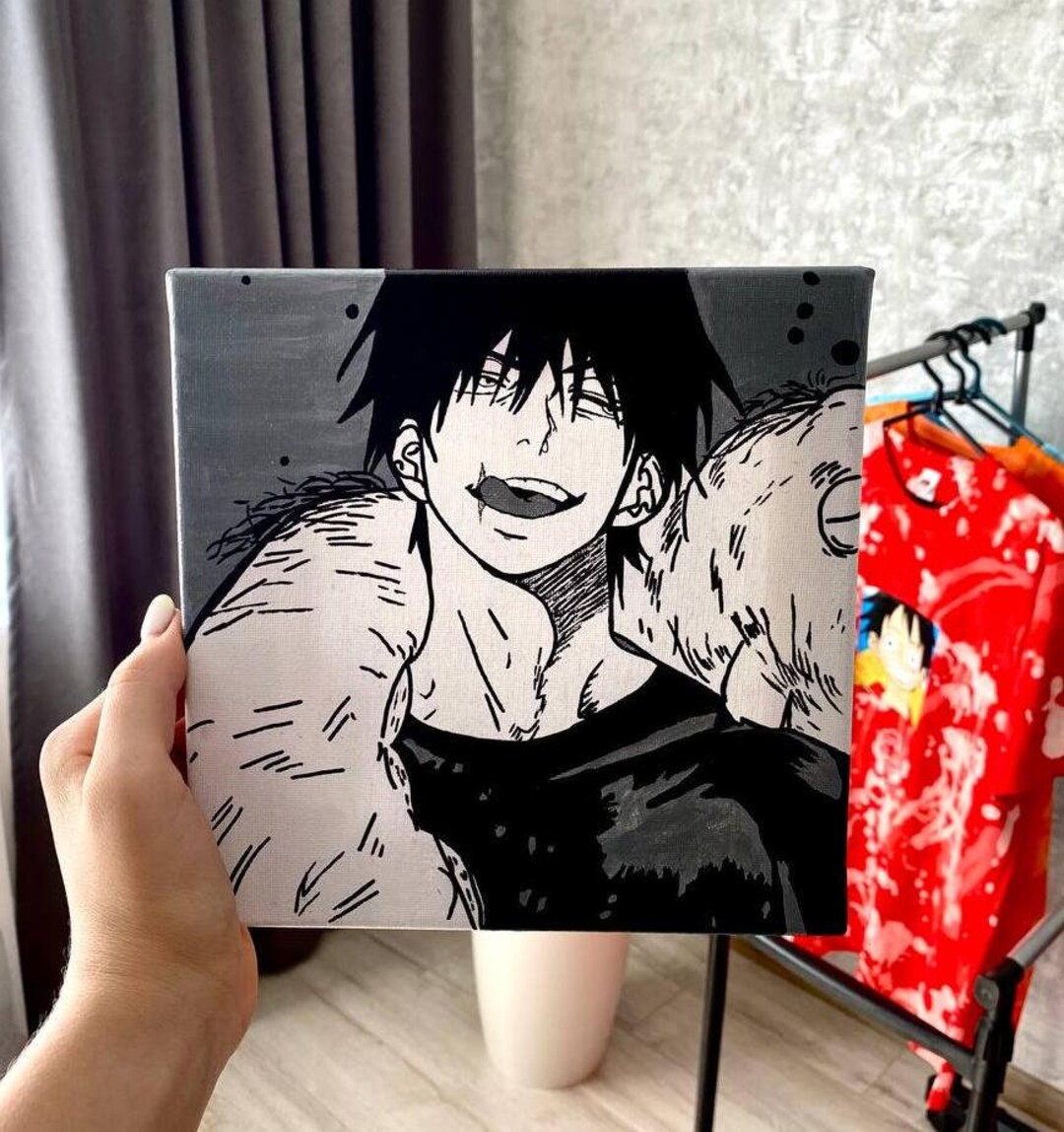 Painting With Lighting Toji Fushiguro Custom Anime Painting Stretched ...