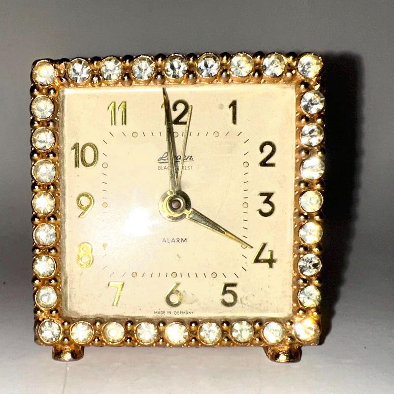 Rhinestone Clock - Etsy