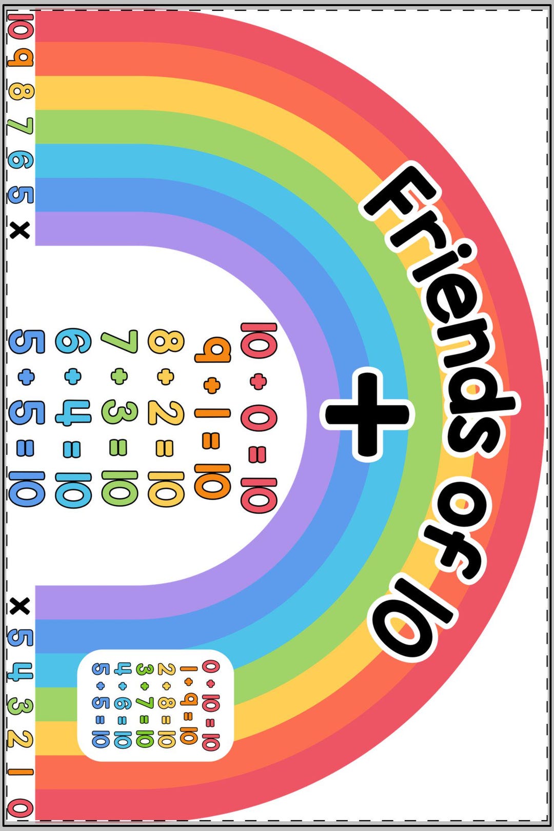 Addition Friends of 10 Rainbow Poster - Etsy