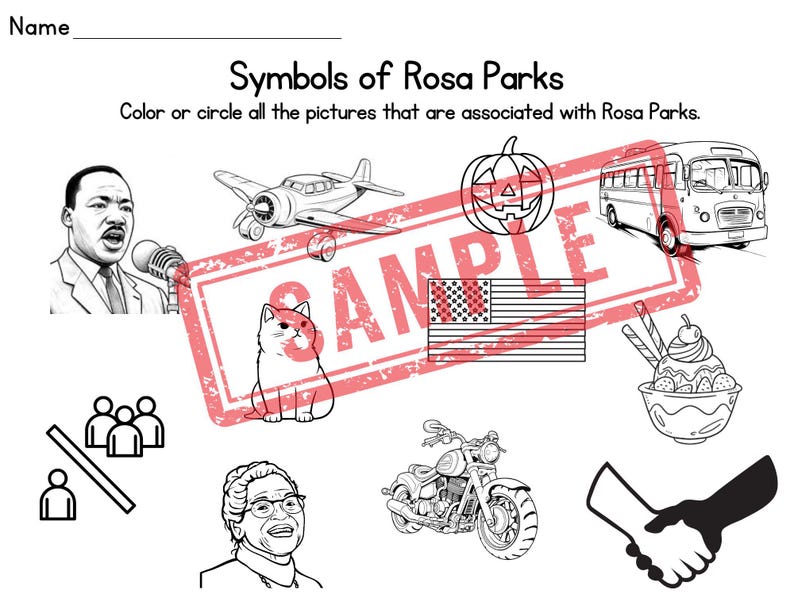 Rosa Parks Passage, Rosa Parks Coloring Page, Rosa Parks Assessment ...
