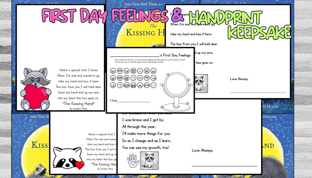 Kissing Hand Keepsake, Handprint Keepsake, First Day of School Memory ...