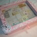 Pink Shadow Box Shabby Pink Display Box Fabric Covered Cork Board glass ...