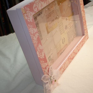 Pink Shadow Box Shabby Pink Display Box Fabric Covered - Etsy