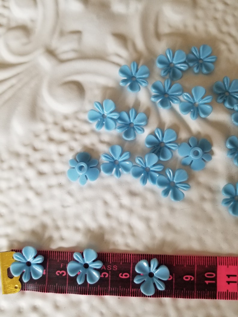 20 Blue 16mm Vintage 1950s Plastic Flowers - Etsy