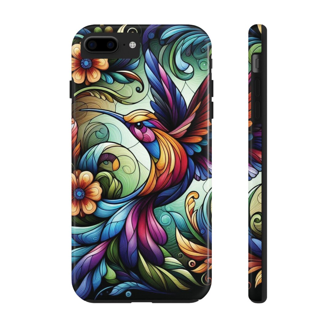 Enchanted Flight Vibrant Bird & Floral Art Tough Phone Case - Etsy