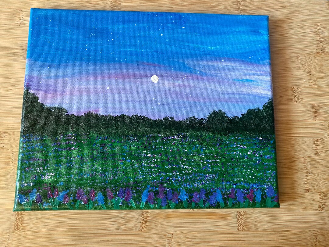 Twilight Field of Wildflowers - Etsy