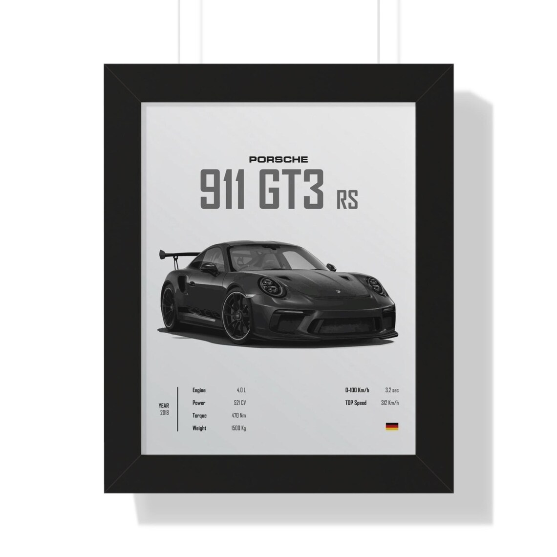 Porsche 911 GT3 RS Poster | Hyper Car Poster | Super Car Print | Art ...