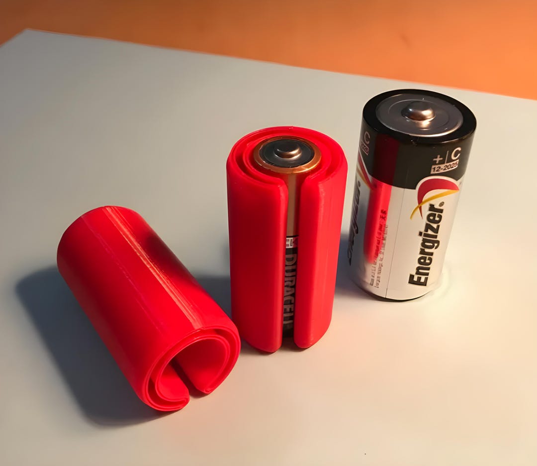 AA to C Battery Type Adapter 3D Model (STL) - Etsy