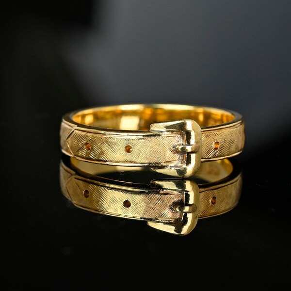 Gold Buckle Ring - Etsy