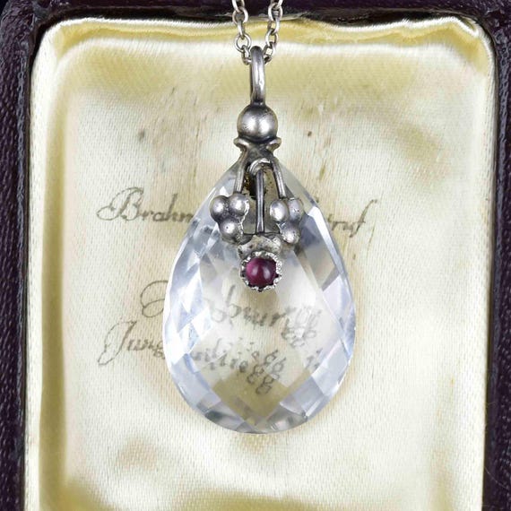 Arts & Crafts 40 CTW Rock Crystal Teardrop Necklace, … - Gem