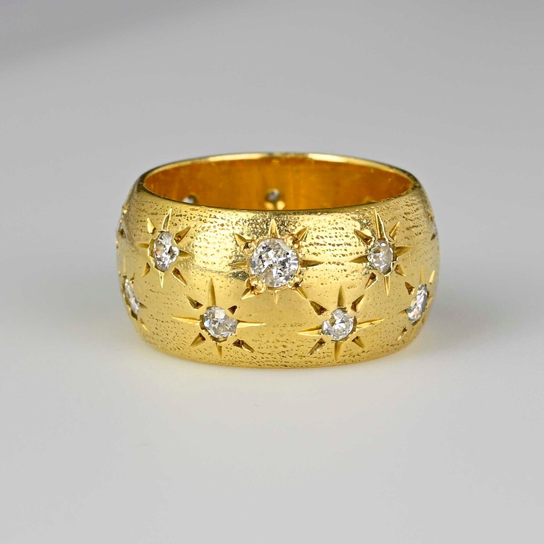 Full Eternity Star Diamond Band Ring, 14K Gold Wedding Ring, .60 CTW ...