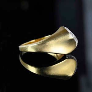 Vintage 14K Gold Curve Diamond Ring, S Curve Diamond Gold Ring, Unique ...