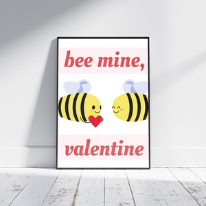 Valentine's Day Art Print, Bee Mine Valentine Love Print - Etsy