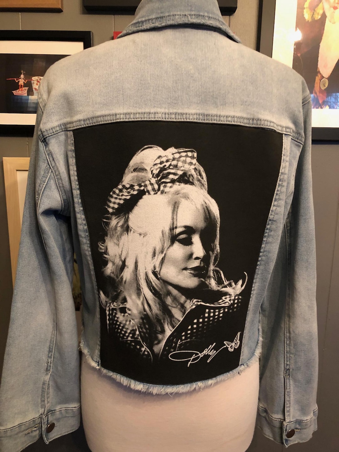 Dolly Parton Up-cycled Denim Jacket Women's Size Large - Etsy
