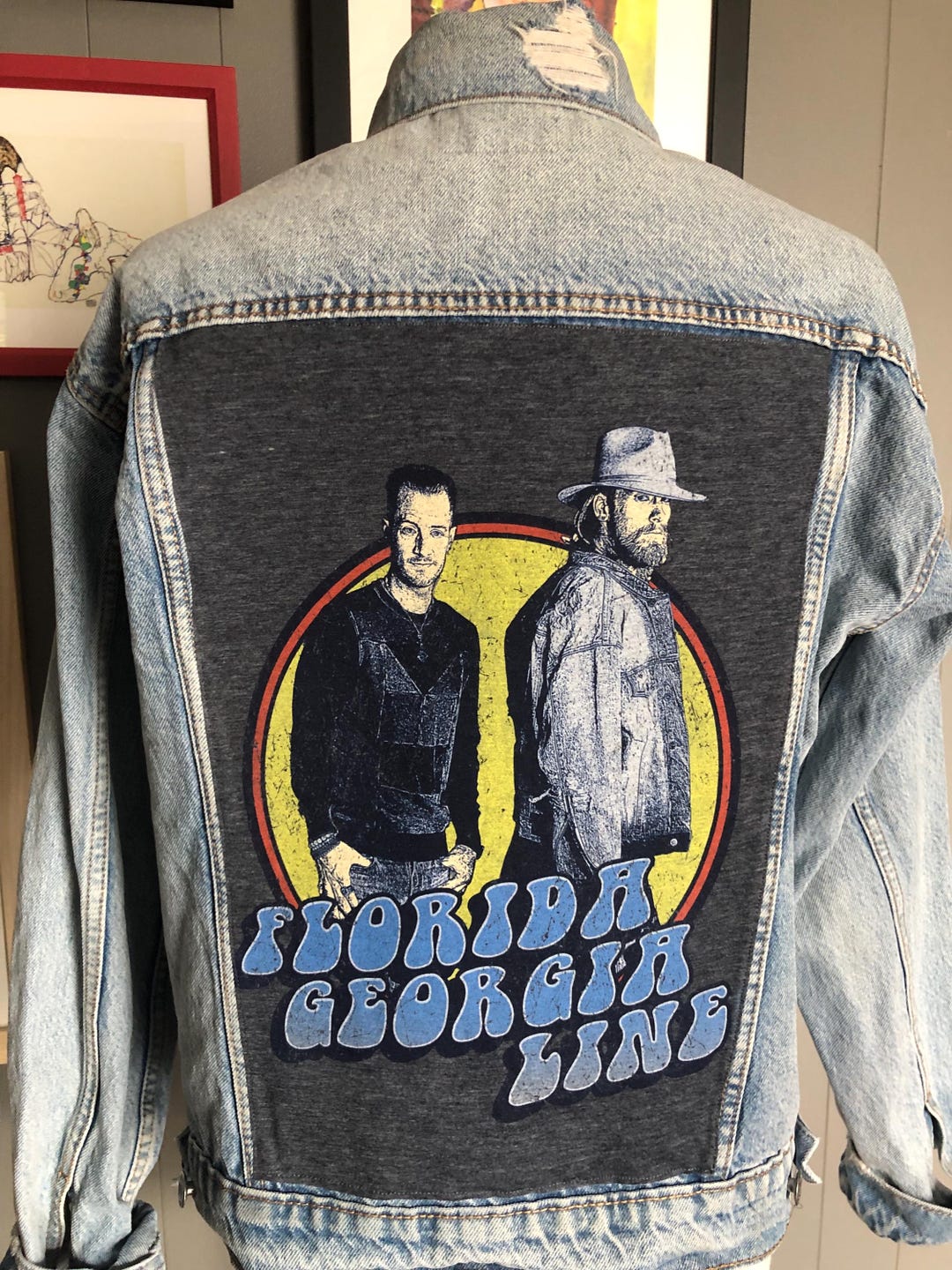 Florida Georgia Line Up-cycled Denim Jacket Women Size Large - Etsy
