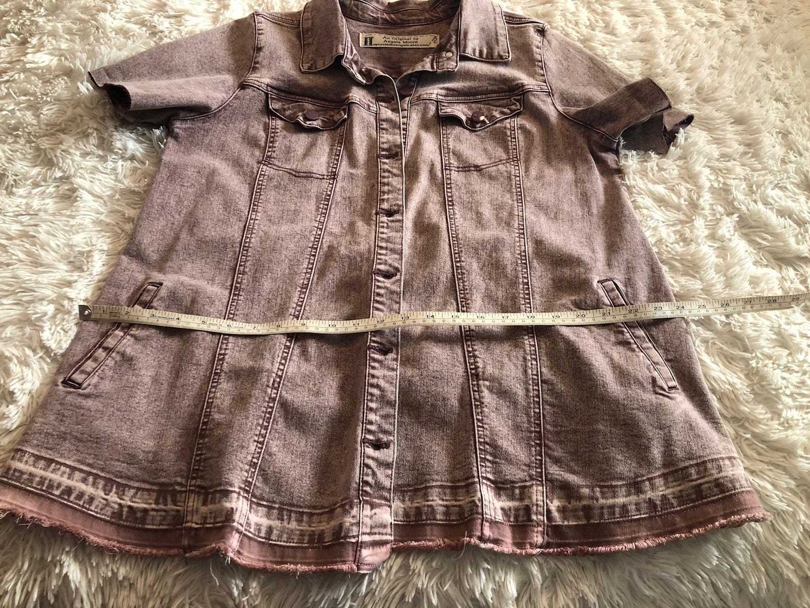 Prince Purple Rain Up-cycled Purple Long Line Denim Jacket/mini Dress ...