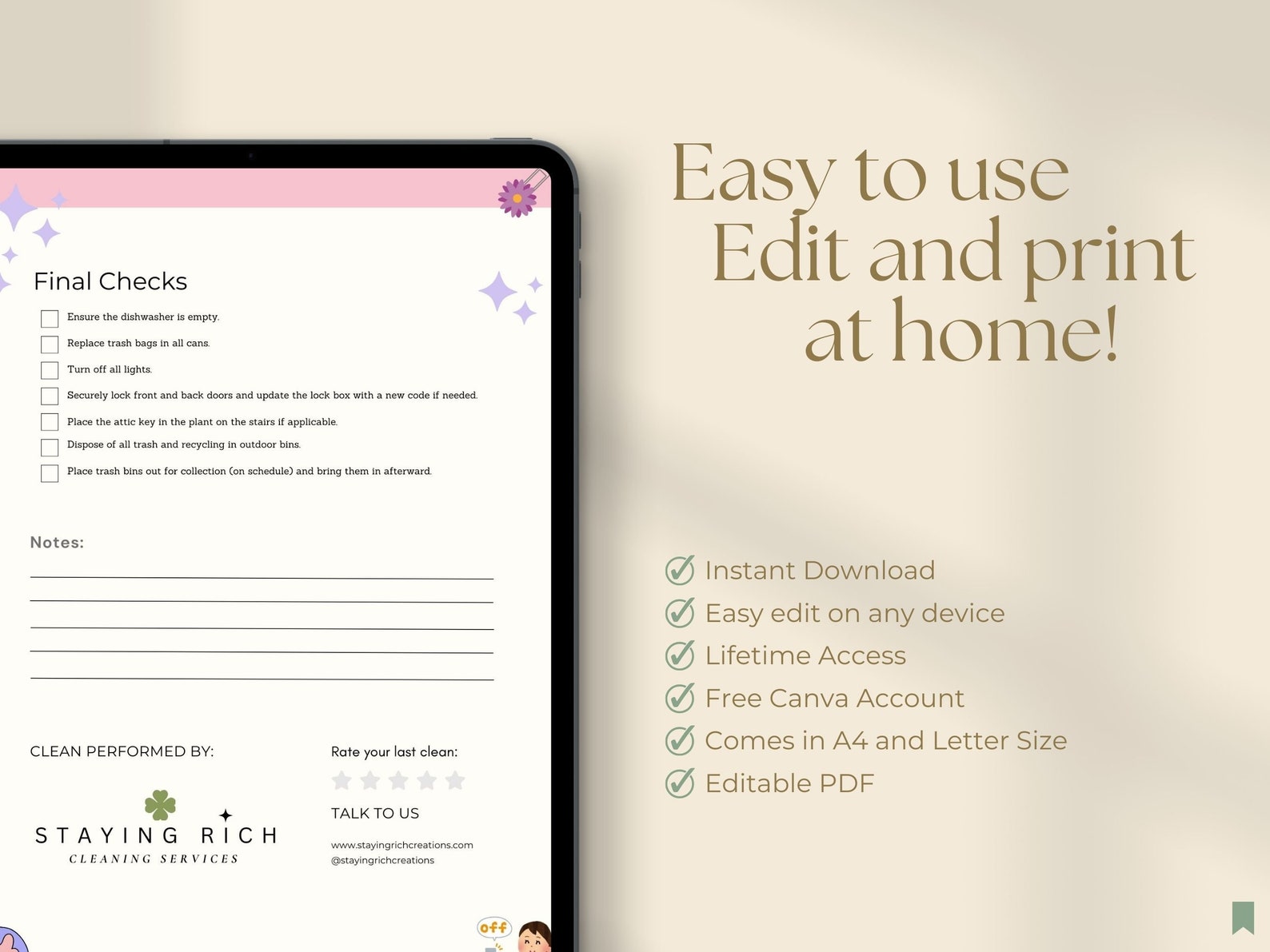 STR Cleaning | Airbnb Cleaning Checklist | Housekeeping Checklist | Official Airbnb Cleaning ...