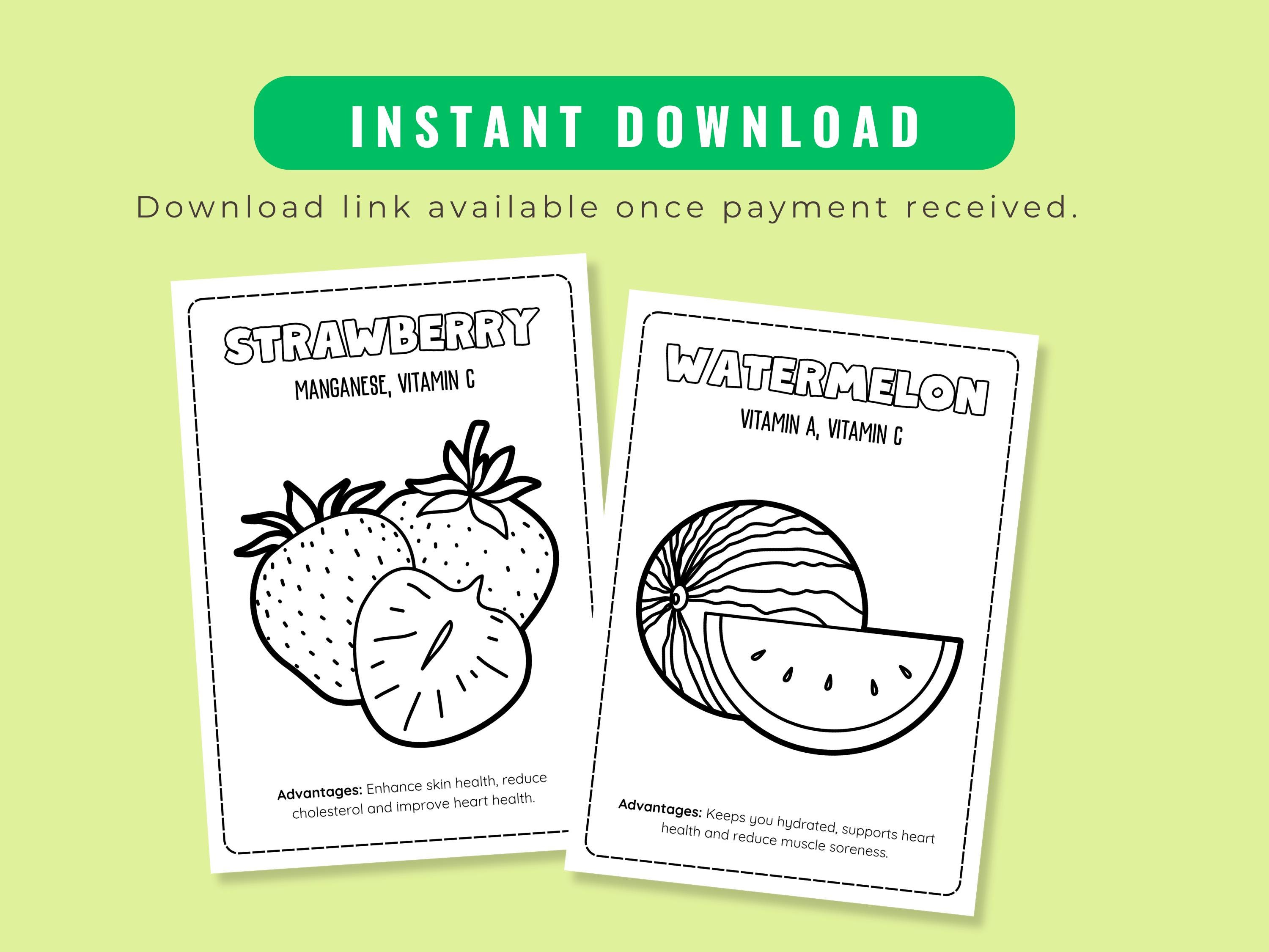 Fruits Printable Coloring Pages for Kids L Preschool L Preschool L ...