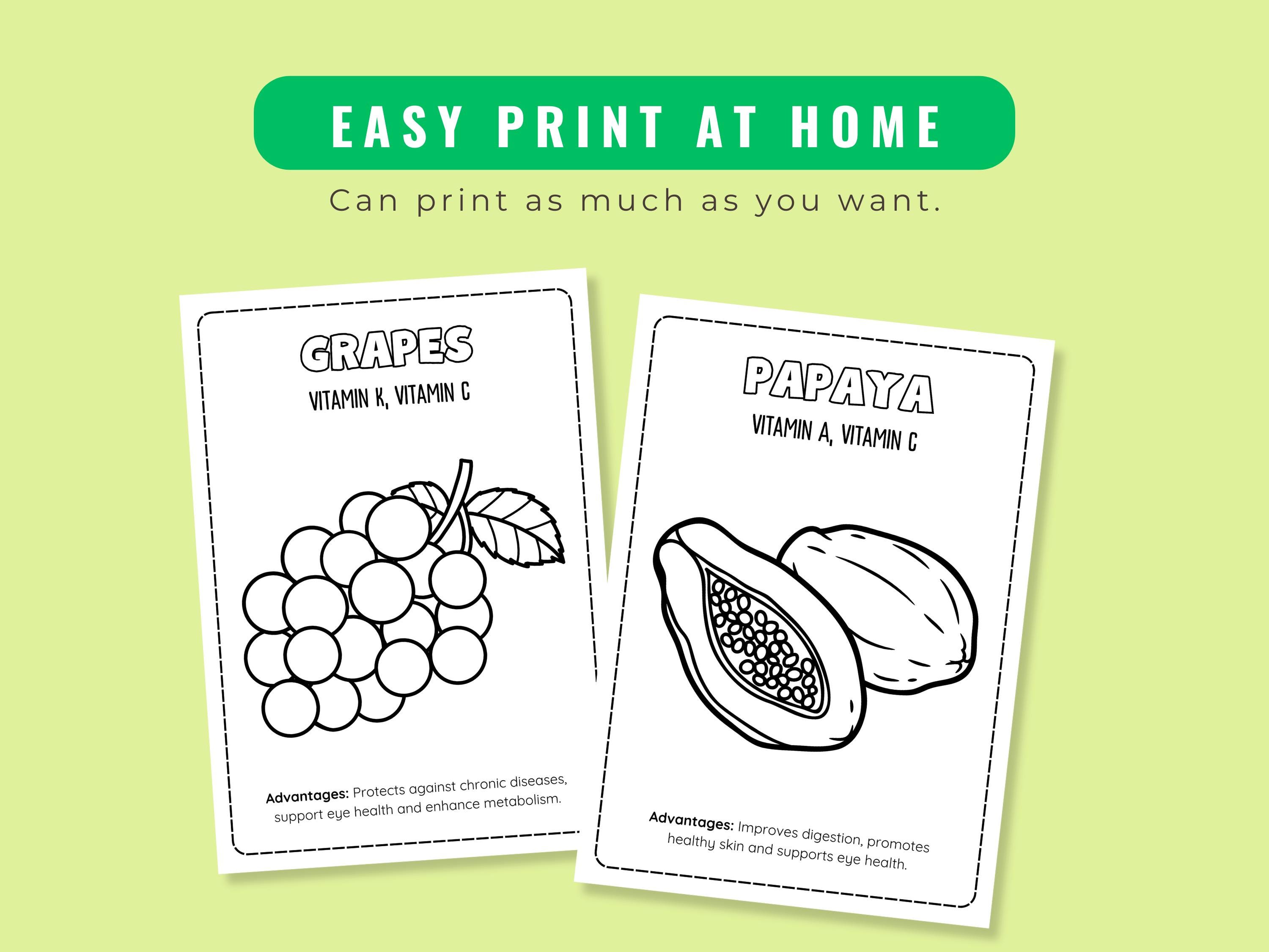 Fruits Printable Coloring Pages for Kids L Preschool L Preschool L ...