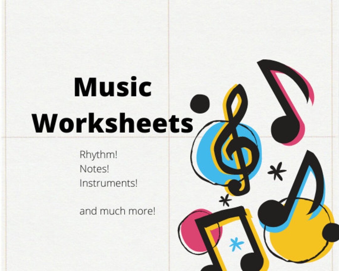 Music Theory Worksheets - Colourful for Kids - Etsy