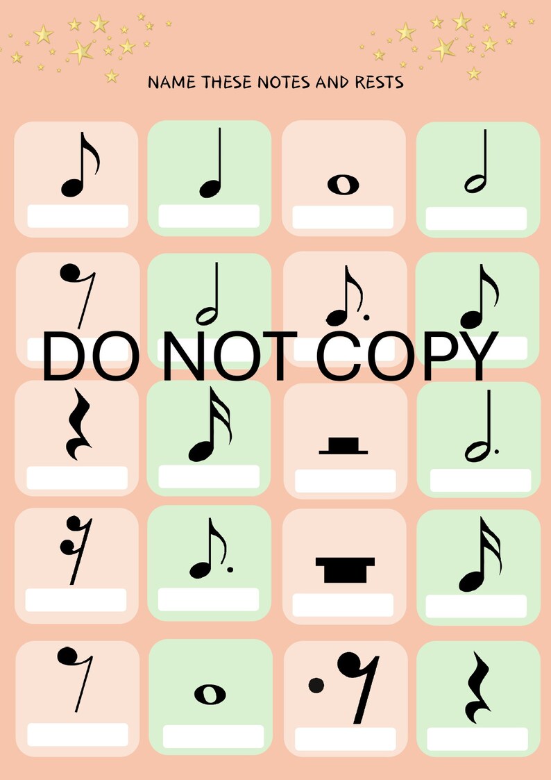 Music Theory Worksheets - Colourful for Kids - Etsy