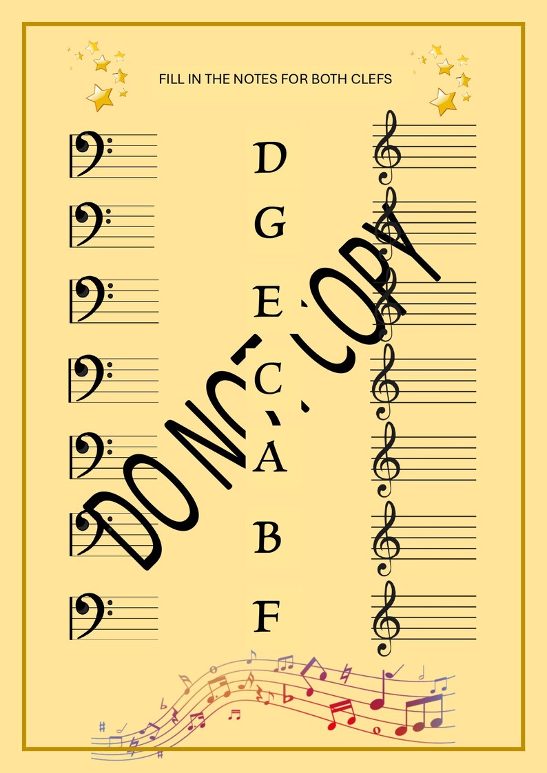 Music Theory Worksheets - Colourful for Kids - Etsy