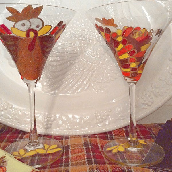 Thanksgiving Glasses - Etsy