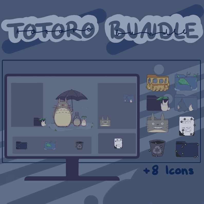 My Neighbour TOTORO Studio Ghibli Wallpaper Set Icons Desktop ...