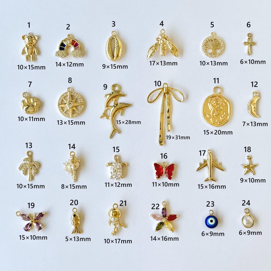 Add on Charm, Journal Charms, Gold Charm, Gold Pendant, Gold Charms for ...