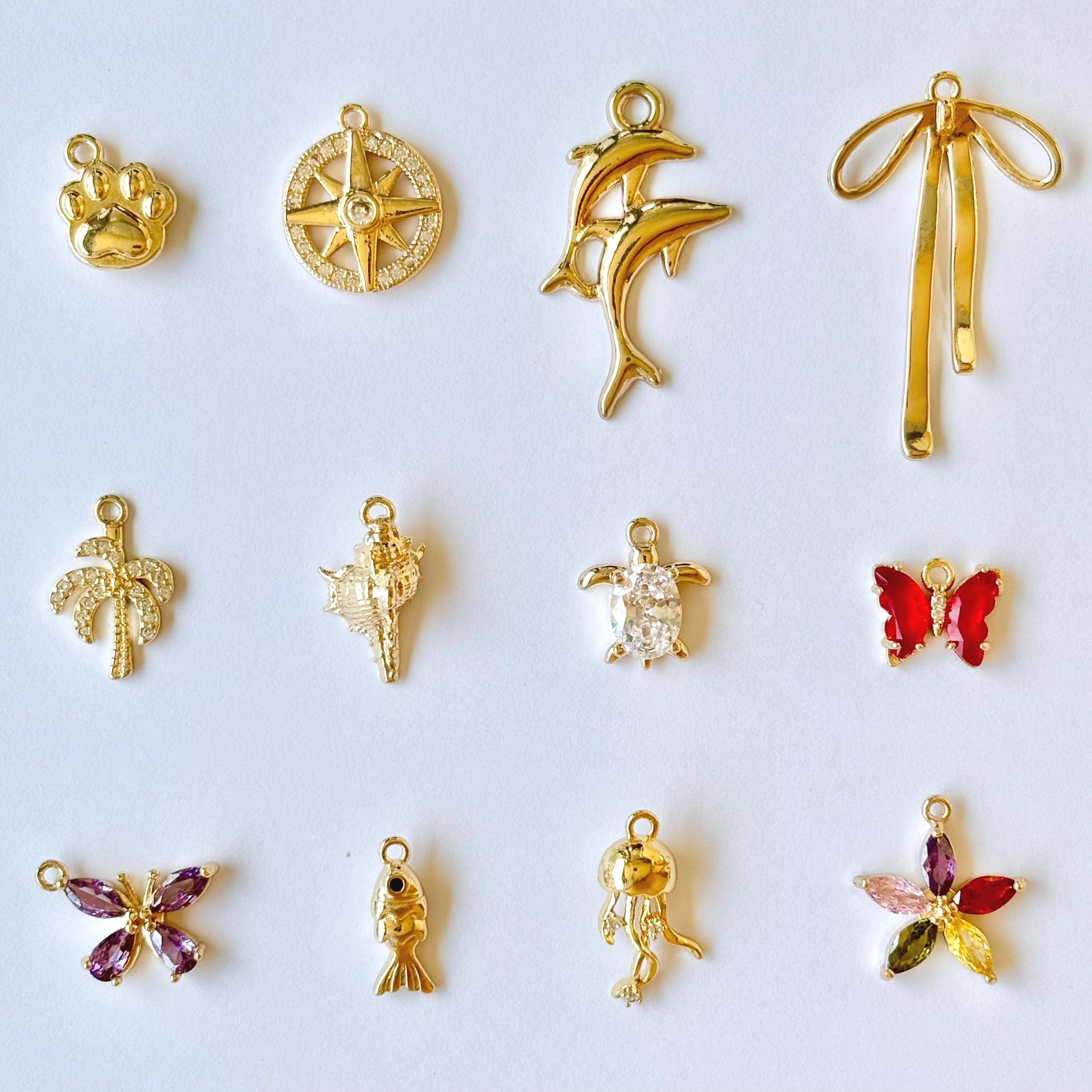 Add on Charm, Journal Charms, Gold Charm, Gold Pendant, Gold Charms for ...
