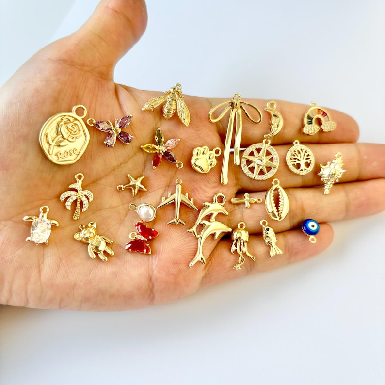 Add on Charm, Journal Charms, Gold Charm, Gold Pendant, Gold Charms for ...