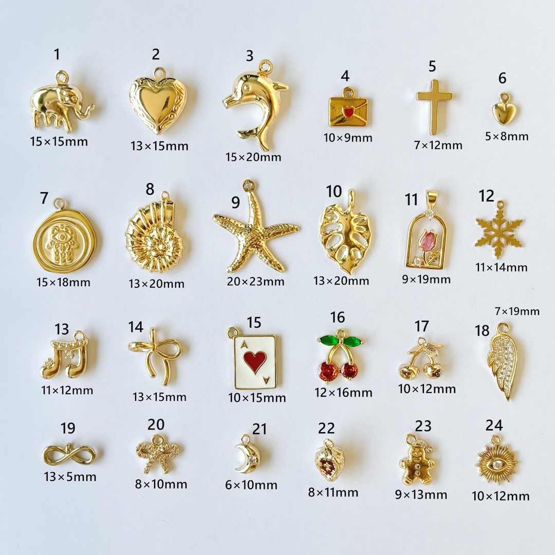 Gold Pendant, Journal Charms, Add on Charm, Gold Charm, Gold Charms for ...