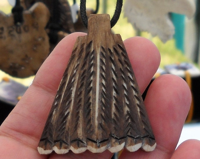Red Tailed Hawk Tail Totem / Spirit Animal Talisman Carved From Bison ...